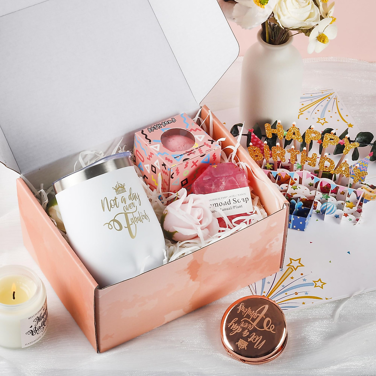 Birthday Gifts For Women,Unique Gift Ideas for Best Friends, Mom, Friends Female, Sister, Wife, Girlfriend,Relaxing Spa Gift Basket Set