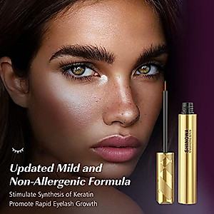 Premium Eyelash Growth Serum by Shinowa,Nourish Lash Enhancing Serum,Boosts Natural Lash Growth for Longer, Thicker, Fuller Eyelashes and Eyebrows (5ml*2)