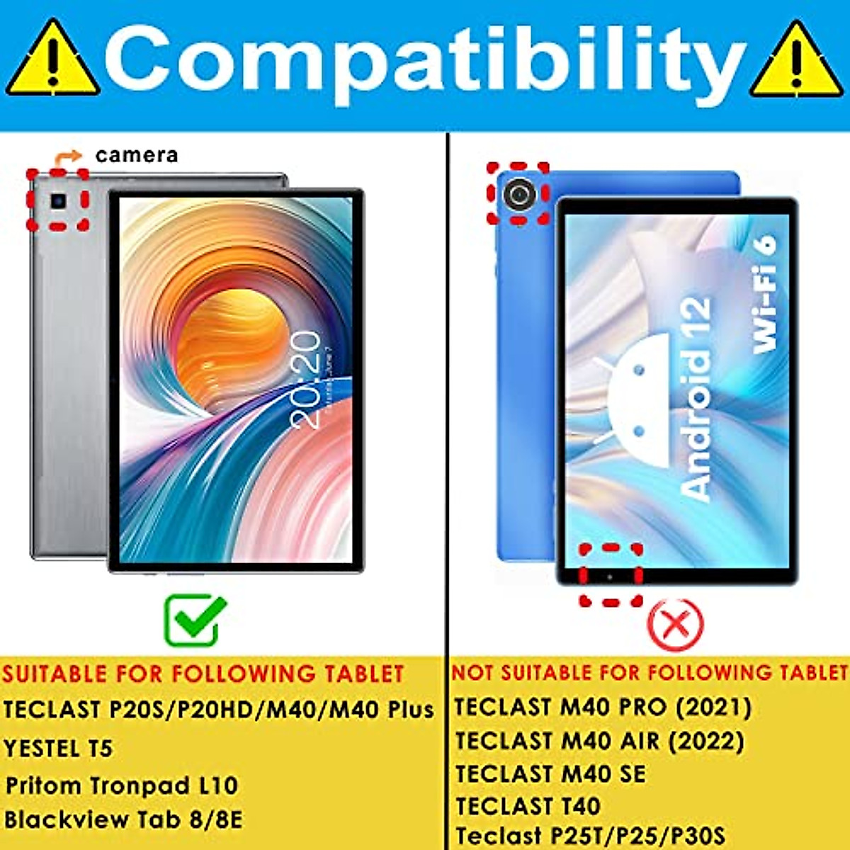 DETUOSI Silicone Case for Teclast M40 Plus/M40 with Stylus Pen & Shoulder Strap, Multi-Angle Case, Soft Lightweight Protective Cover for Teclast P20S/ P20HD/ 8Pritom Tronpad L10, Black