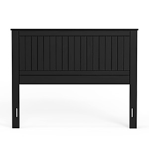 Glenwillow Home Wainscott Wood Panel Headboard in Black - Full Size
