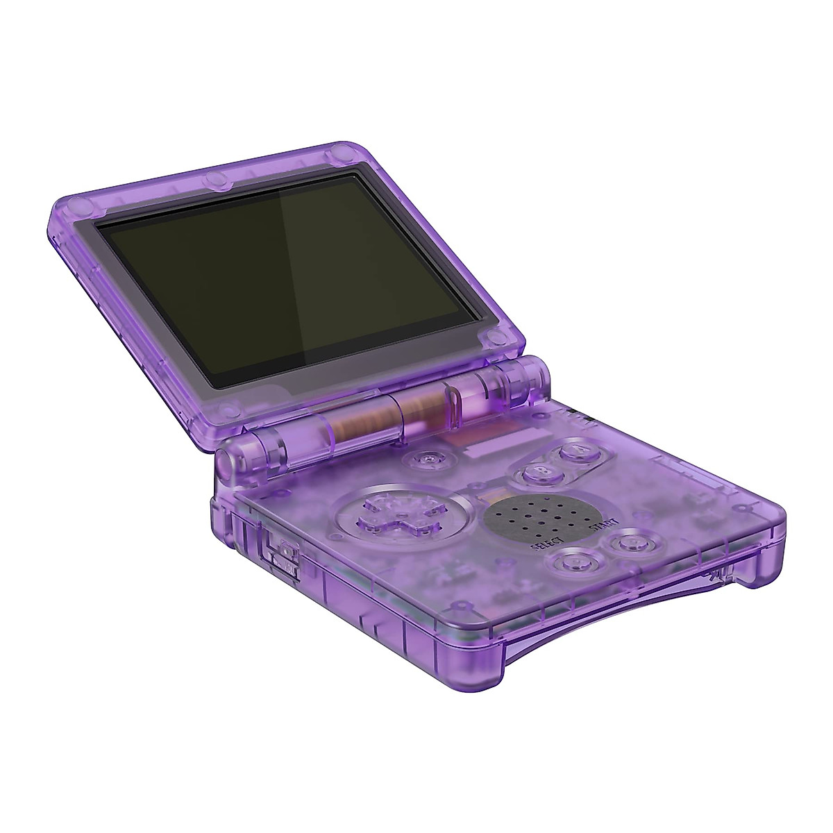 IPS Ready Upgraded eXtremeRate Clear Atomic Purple Custom Replacement Housing Shell for Gameboy Advance SP GBA SP – Compatible with Both IPS & Standard LCD – Console & Screen NOT Included