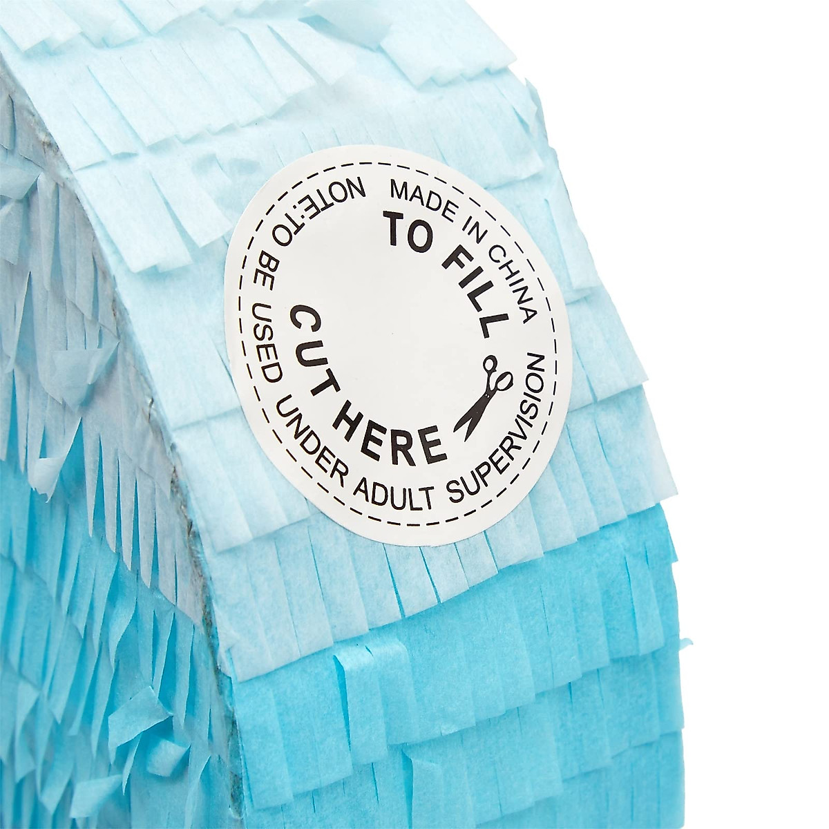 BLUE PANDA Number 6 Pinata - Pull String Pinata for Boys 6th Birthday Party Decorations, Ombre Blue (16.5 x 11.3 x 3 In)