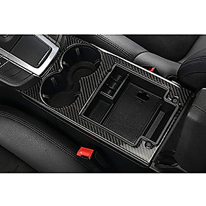Xotic Tech Water Cup Holder Panel Cover Trim, Real Carbon Fiber, Compatible with Porsche Macan 2015-2018