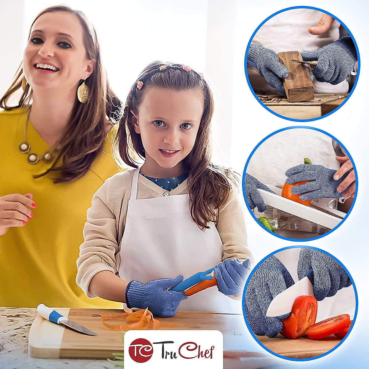 TruChef Kids Knife Set For Cooking and Kids Cut Resistant Gloves (Small) Bundle