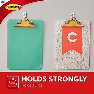 Command 17067Es Hooks W/ Adhesive Strips,Small Wire,Holds 1/2 Lb.,3/Pk,We