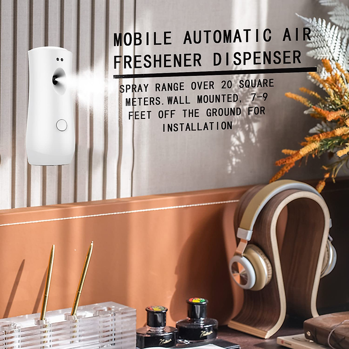 Auto Air Freshener Spray Machine Free Stand or Wall Mounted Automatic Aerosol Spray Dispenser Adjustable Aroma Machines are Widely Used in Bedrooms, Bathrooms, Offices, Airports, Hotels and Commercial Places