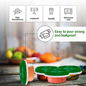 [Green - 12 Pk] Airtight Deli Containers with Lids Twist Lock Top Clear Food Storage for Meal Prep Snacks and Leftovers Freezer and Microwave Safe Stackable Leak-Resistant and 12 Pc. Set (8 Ounce)