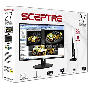 Sceptre E275W-19203R 27 inch1080P LED Monitor 99% sRGB 2X HDMI VGA Build-In Speakers, Machine Black (E275W-19203R series)
