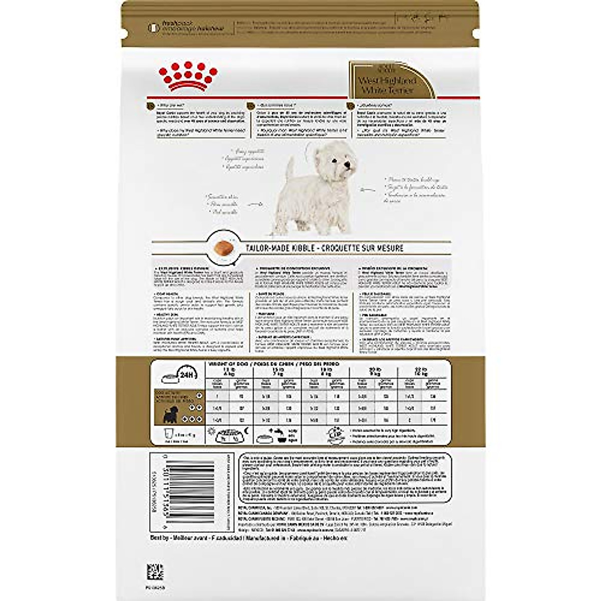 Royal Canin West Highland White Terrier Adult Breed Specific Dry Dog Food, 10 lb bag
