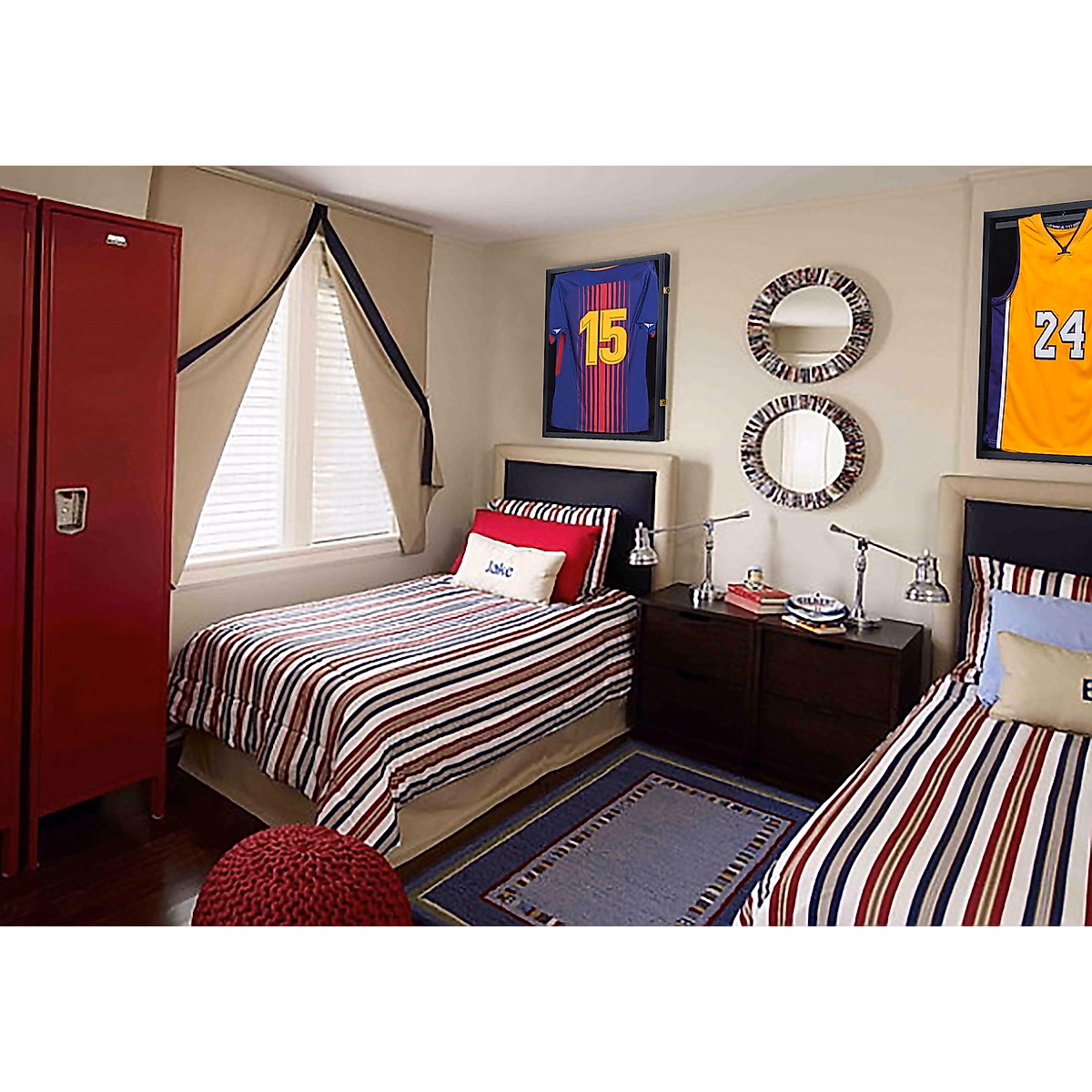 Jersey Display Frame Case, Large Lockable Shadow Box Sports Jersey Frame with 98% UV Protection Acrylic and 2 Hanger for Baseball Basketball Football Soccer Hockey Shirt,Uniform, Graduates Black