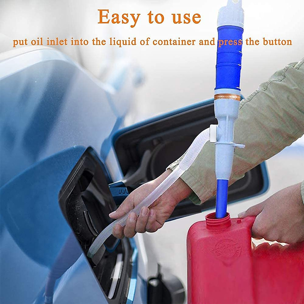 Hhobake Liquid Transfer Pump, Battery Operated Siphon Oil Water Fuel Pump with Bendable Suction Tube, Multi-Function Portable Pump for Liquids at 2.3 Gal/Minute