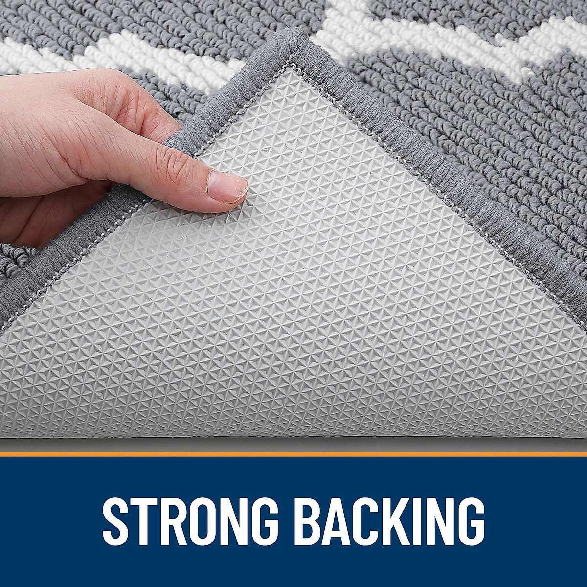 OLANLY Indoor Door Mat, 20x32, Non-Slip Absorbent Resist Dirt Entrance Mat, Washable Low-Profile Inside Floor Mat Doormats for Entryway, Grey