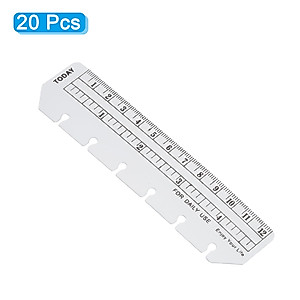 PATIKIL 5.3"x1.4" Bookmark Ruler, 20 Pack Snap-in Ruler Page Marker Book Mark Measuring Tools for A7 Size 6-Hole Binder Notebook, Clear