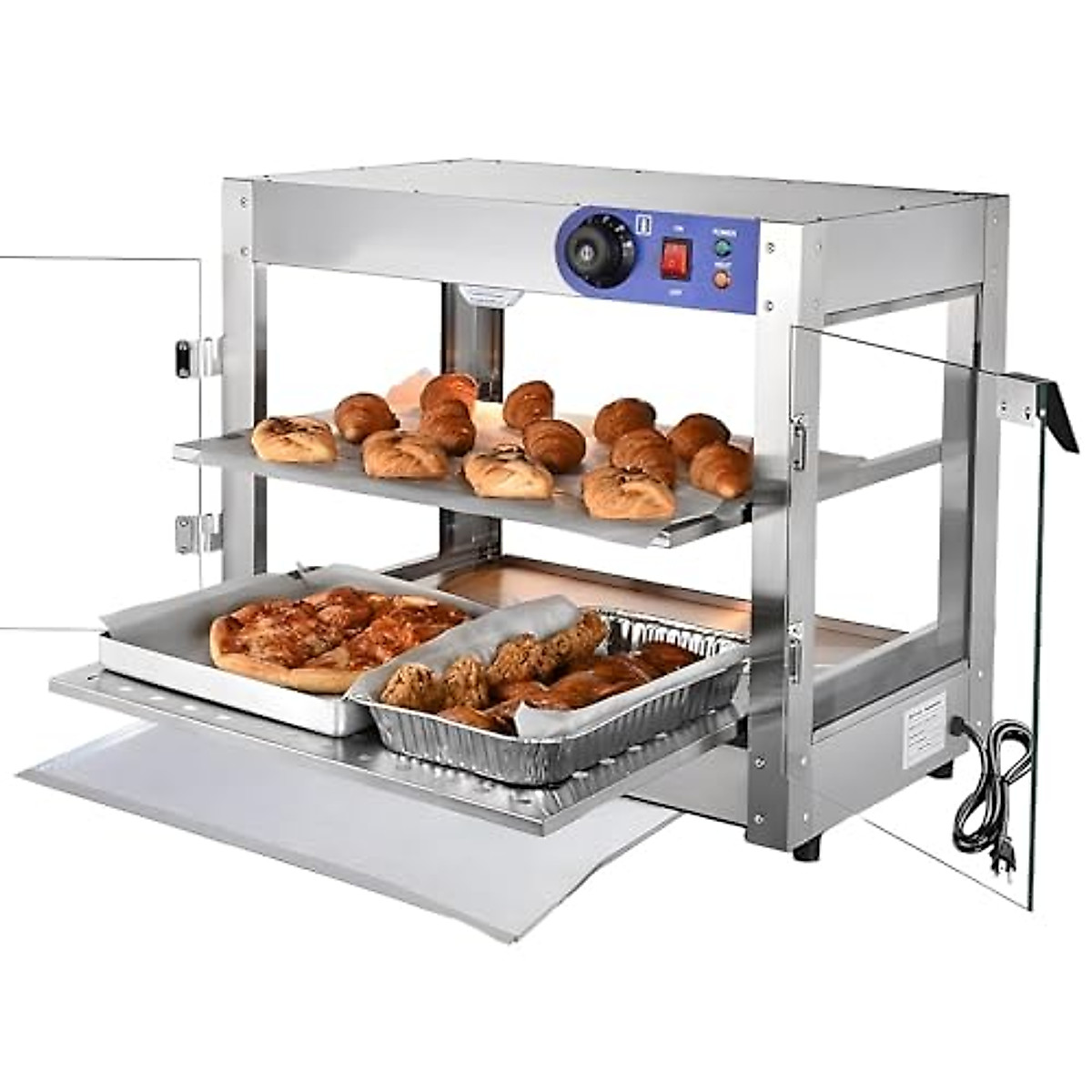 Commercial Food Warmers,110V Large Capacity Door Pastry Display Case for Restaurant,Commercial Countertop Food Warmer Display Electric Food Display Warmer for Pizza, Hamburger, and Food