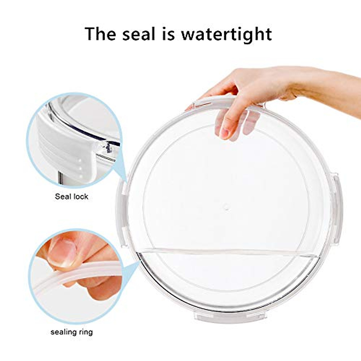 Shopwithgreen Divided Serving Tray with Lid, Removable Divided Platter Food Storage Containers with 4 Compartment for Christmas Party, Veggies, Snack, Fruit, Nuts, Candy, Cracker, Chip