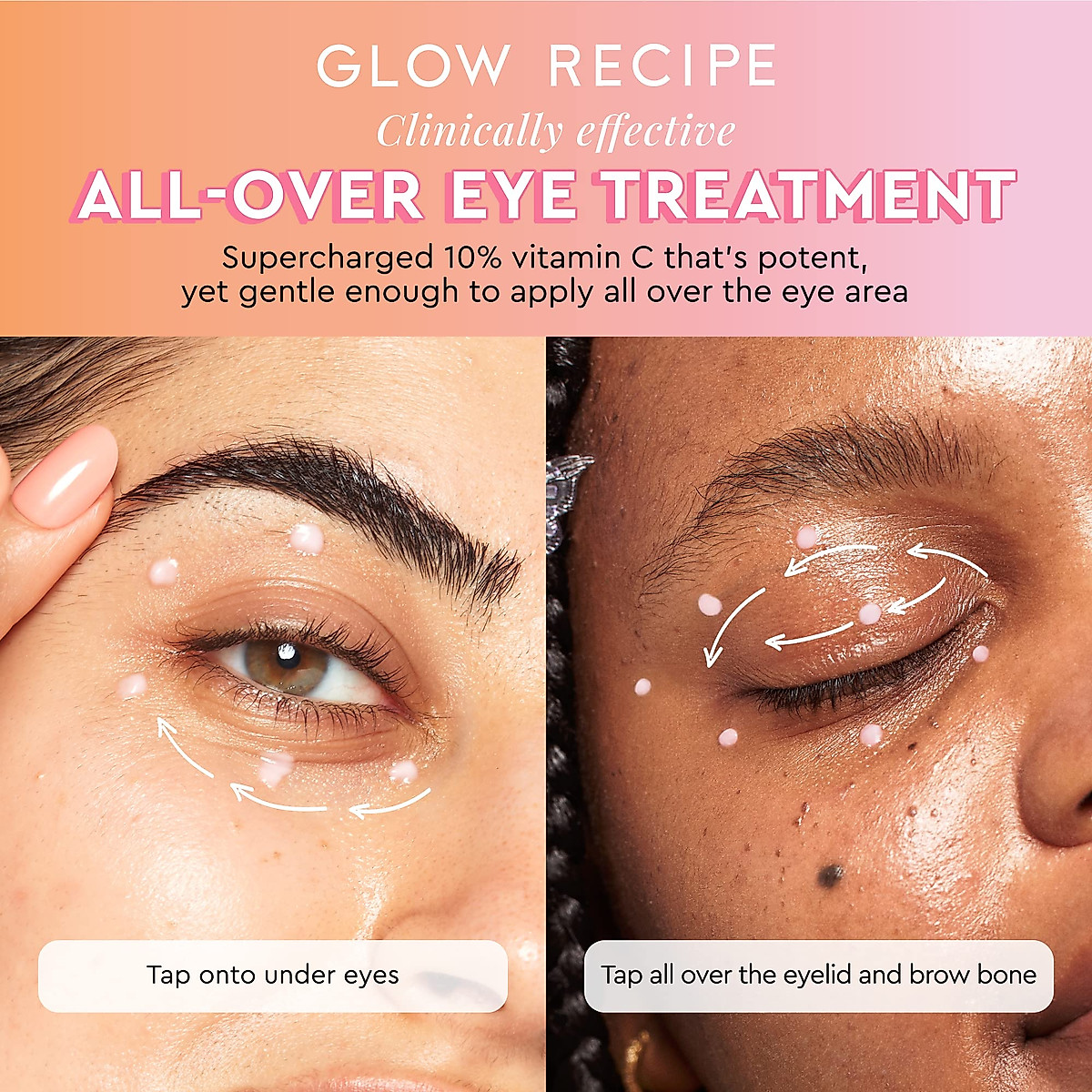 Glow Recipe Guava Vitamin C Brightening Eye Cream - Hydrating Under Eye Cream with Niacinamide, Peptides & Caffeine - Firming & Illuminating Dark Circles Under Eye Treatment for Puffiness (15ml)