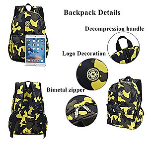 VIDOSCLA Camouflage Kids School Backpack Primary Schoolbag Bookbag for Girls Boys