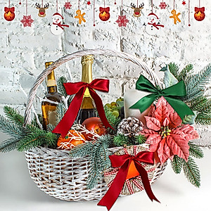 2 Rolls Christmas Ribbon 1.6 Inch X 50 Yards Red and Forest Green Ribbon Double Face Polyester Satin Ribbon Wide Holiday Ribbon for Wedding Gift Wrapping Crafts