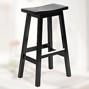 Bar Stools Set of 2, 30 Inch Counter Height Bar Stools with Footrest, Solid Wooden Frame Bar Stools for Kitchen Counter, Backless Farmhouse Bar Stool Counter Stool, Breakfast Barstool Set of 2