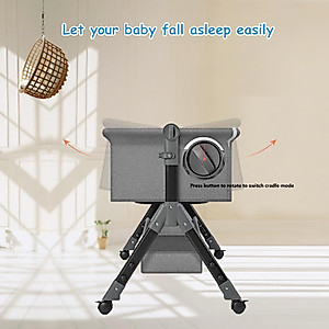 Bellababy Bedside Bassinet, Bedside Sleeper, Bedside Crib with Changing Table, Easy Folding Portable Crib, Adjustable Portable Bed for Infant/Newborn (Dark Grey)