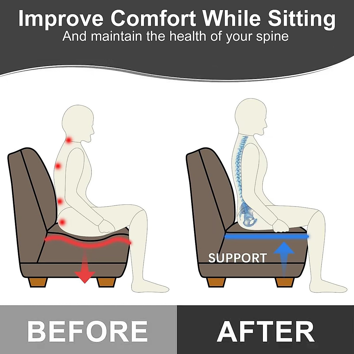 LEWORKUS Couch Supports for Sagging Cushions,Adjustable Waterproof -Non-Slipped & Sofa Cushion Support Board -44" x 19"