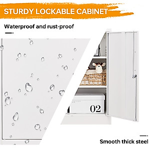 STANI Metal Storage Cabinet, Metal Cabinet with Adjustable Shelf and Drawer, Lockable Lateral Filing Storage Cabinet, Filing Cabinet Lockable Doors for Home Office School, Assemble Required