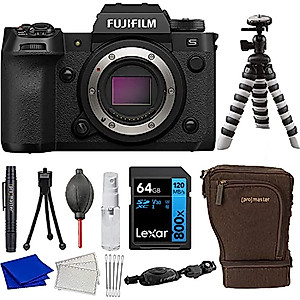 Fujifilm X-H2S Mirrorless Camera Body (Black) Bundle with Additional Accessories (Flexible Tripod, 64gb Memory Card & More - 7 Items)