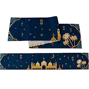 Know me Eid Mubarak Table Runner Table Decorations - Ramadan Mosque Lattern Islamic Happy Ramadan Mubarak 2021 Party Supplies Decorations