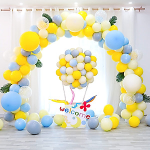 RUBFAC White Balloons Latex Party Balloons 100pcs 12 Inch Helium Balloons for Wedding Bridal Baby Shower Graduation Anniversary Birthday Bachelorette Party Decoration, White Ribbon