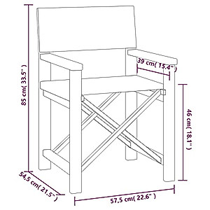 Tidyard 2 Piece Folding Director's Chairs Teak Wood Fabric Seat Portable Chairs for Camping, Balcony, Picnic, Fishing, Lawn, Outdoor Furniture 22.6 x 21.5 x 33.5 Inches (W x D x H)