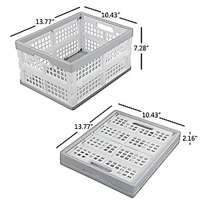 Kiddream Set of 3 Collapsible Storage Bin, 15 Liter Plastic Folding Crates Stackable