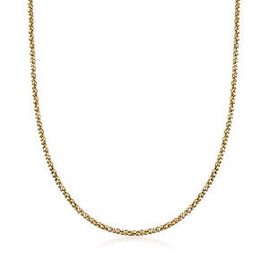 Ross-Simons Italian 2mm 14kt Yellow Gold Popcorn-Chain Necklace. 16 inches