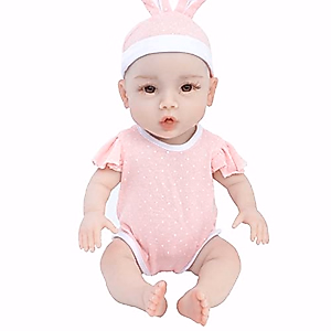 QARUQASE Lifelike Reborn Baby Doll - 19 Inch Skeleton, Silicone Full Body Realistic Newborn Girl, Soft Body, Waterproof