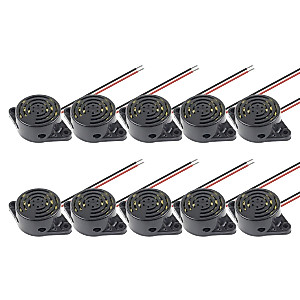 10PCS SFM-27 DC 3-24V Alarm Siren Electronic Piezo Active Buzzer, 95dB High Decibel Continuous Beep Speaker for Arduino