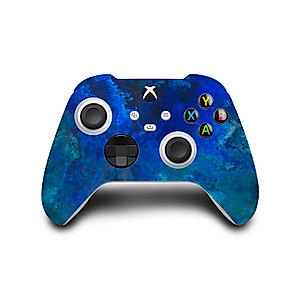 Head Case Designs Officially Licensed LebensArt Blue Malachite Art Mix Matte Vinyl Sticker Gaming Skin Case Cover Compatible with Xbox Series S Console and Controller Bundle