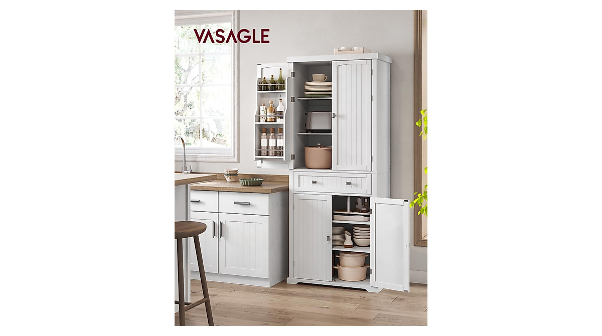VASAGLE 71.7" Tall Pantry Cabinet - Stylish Storage Solution