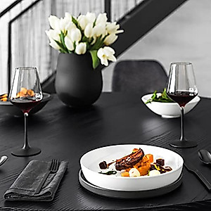 Villeroy & Boch Iconic La Boule, 7-Piece Dinnerware Set, Premium Porcelain, Dishwasher-Safe, Black, White