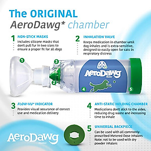 AeroDawg The Original Canine Aerosol Chamber Inhaler Spacer for Medium & Large Dogs with Exclusive Flow-VU Indicator