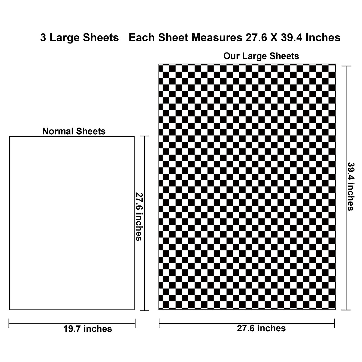 Sikiweiter Checkred Flag Wrapping Paper, 3 Large Sheets Race Car Wrapping Paper for Boys Girls, 27.6 X 39.4 Inches Per Sheet(Race Car)