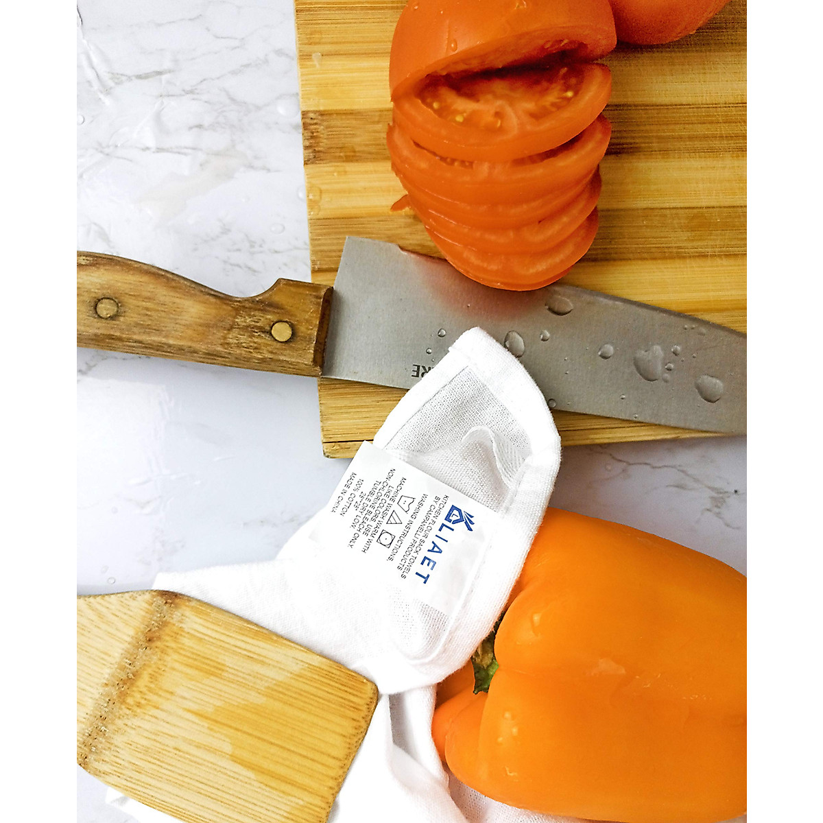 LIAET Flour Sack Kitchen Towels, Dish Towels,6 Pack 100% Cotton Towels 28' X 28'. Highly Absorbent, Hand Towels. Tea Towels, Kitchen Towels,with Hanging Loop.(6)