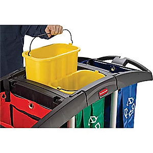 Rubbermaid Commercial Products, 10 Quart Sanitizing Cleaning Caddy Supplies Organizer, Housekeeping Cart Accessories, Yellow