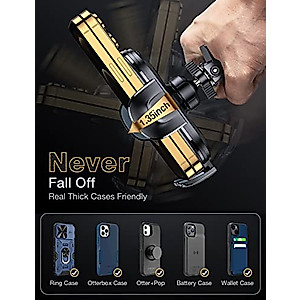 [Deepest Clamp] TORRAS Car Phone Holder Mount [Real Big Phones & Thick Case Perfectly] Universal Sturdy Hook Cell Phone Mount Air Vent [Never Fall Off] Fit for iPhone14 13 Pro Max Samsung Ultra 23 &All