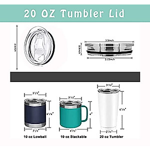 Compatible with Yeti Lids 20 oz Replacement Lid, 10 oz Lowball Lid, 10 oz Mug Lid, Ozark Trail Tumbler Lid and Other Replacement Lids for Tumblers. (20 oz 3 Pack)