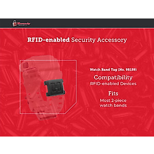Hornady RFiD Watch Band Tag - Universal RFID Tag Attaches to your Watch Band, Opens Your RFID Safe - Keep Your Safe Key Accessible, Slips Onto Your Watch Band - Black Logo