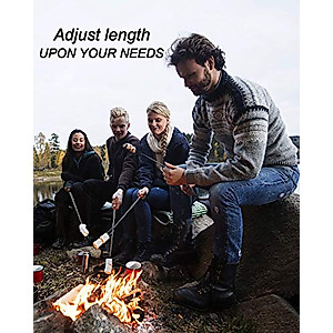 Marshmallow Roasting Sticks for Campfires, Campfire Roasting Sticks Long for Kids, Smores Sticks for Fire Pit Extendable 32inch|Set of 5