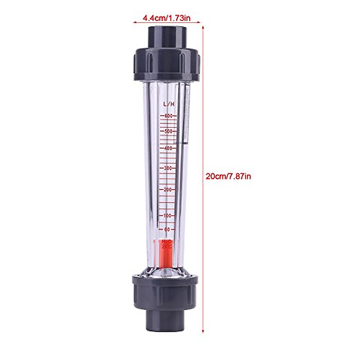 Peak Flow Meter,Tube Type Instantaneous Liquid Water Flow Meter, 60 600L H Plastic Tube Liquid Water Rotameter LZS 15D Flow Meter