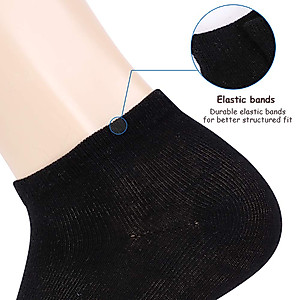 EnerWear-Coolmax 24 Pack Men's Cotton Low Cut Ankle Socks (10-13/24Pair, Black)