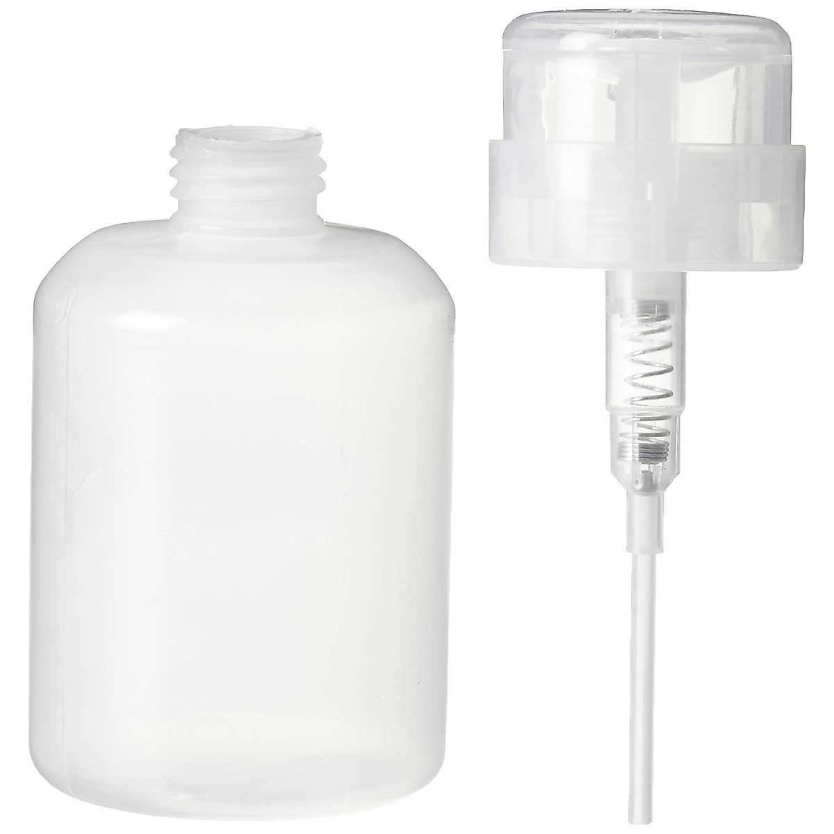Nail Polish Remover Pump, YAMYONE 2 Pack Acetone Pump Dispenser, Alcohol Dispenser Push Down Empty Lockable Pump Dispenser Bottle for Nail Polish and Makeup Remover, 200ml(6.8oz)