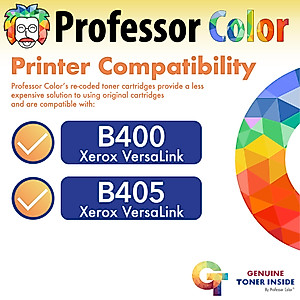 Professor Color Re-Coded OEM Toner Cartridge Replacement for Xerox VersaLink B400/B405 | 106R03584 - Extra High Capacity Black (24,600 Pages)