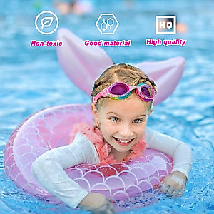 ZEYGLXC 2023 New Mermaid Baby Swimming Pool Floats 6-48 Months,Inflatable Pool Swim Ring with Seat and Handle for Babies Toddlers Infant Training Summer